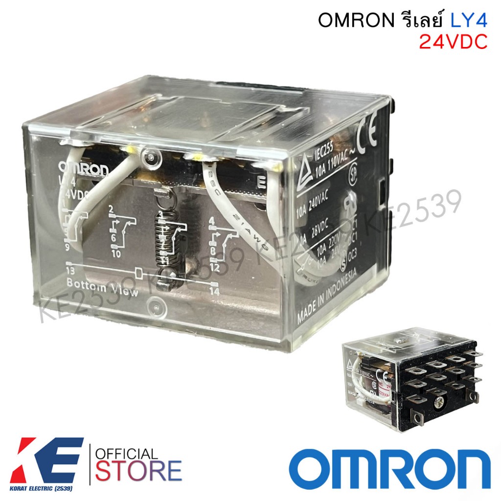 OMRON Relay รีเลย์ LY4 24VDC + Socket PTF14A-E รีเลย์ 14ขา ออมรอน ...