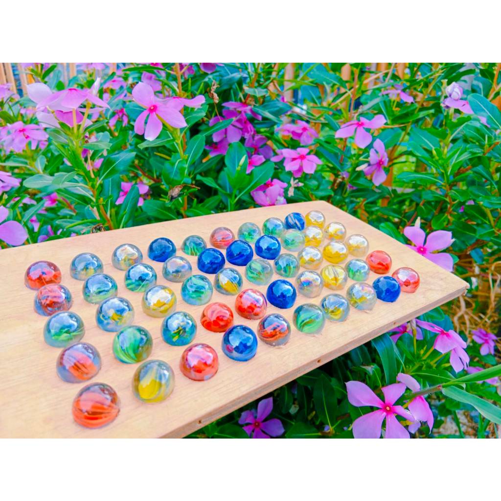 ลูกแก้วสายรุ้ง 80-100 ลูก Colored Glass Bead Marbles | Shopee Thailand