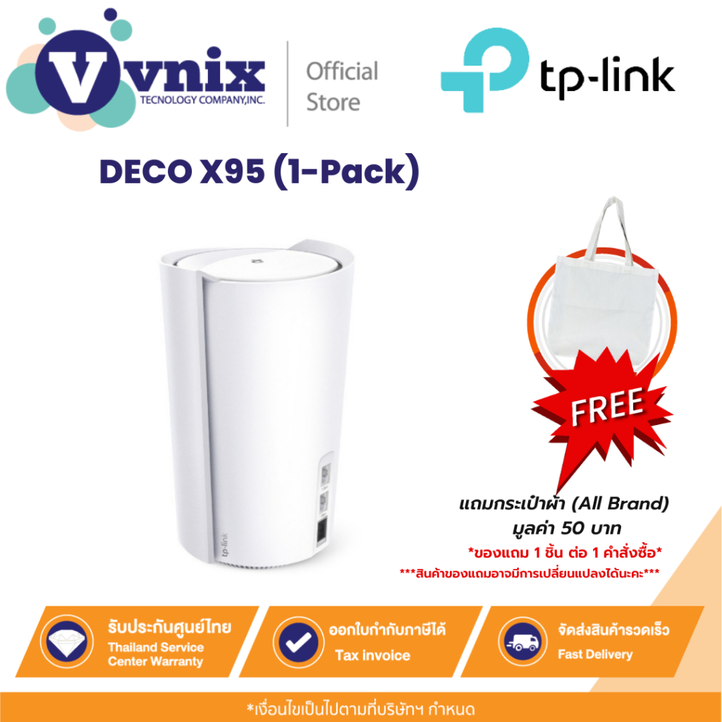DECO X95 (1-Pack) TP-Link AX7800 Whole Home Mesh WiFi 6 System By Vnix ...