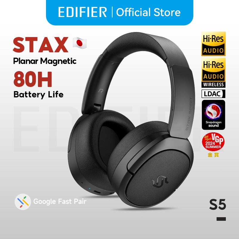 Edifier STAX Spirit S5 หูฟังแม่เหล็กระนาบไร้สาย Snapdragon Sound aptX Adaptive Hi-Res V5.4 Dual ...