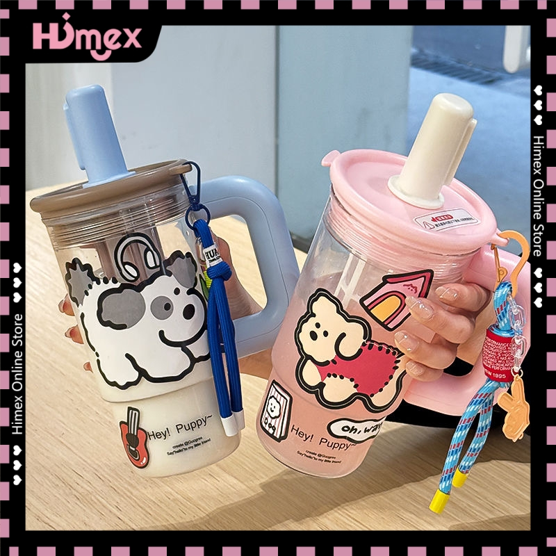 Himex ขวดน้ำเก็บความเย็น แก้วน่ารัก พร้อมหลอด แบบใหม่มีที่จับ ของขวัญ แก้วกาแฟ | Shopee Thailand