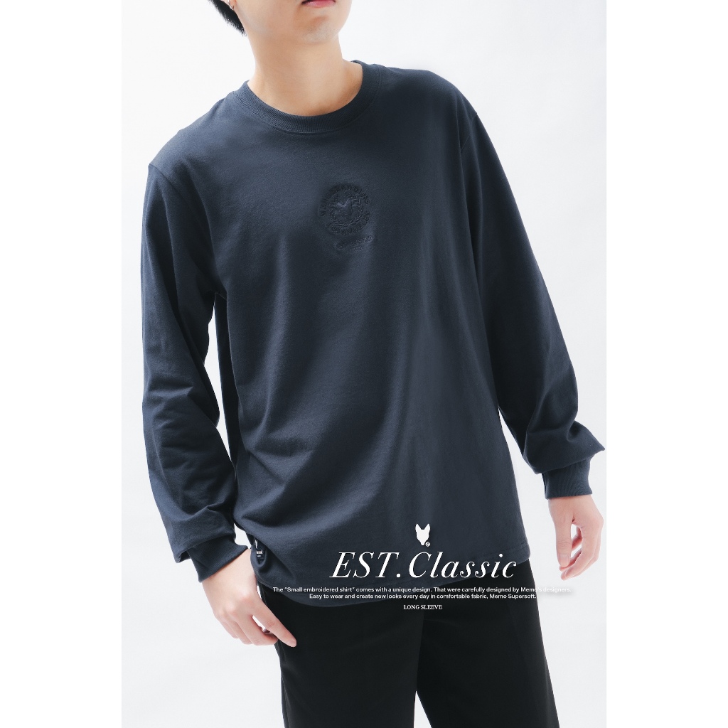 MeMo 🦊 รุ่น : Est. Classic แขนยาว ทรงผู้ชาย ปักกลาง | Shopee Thailand