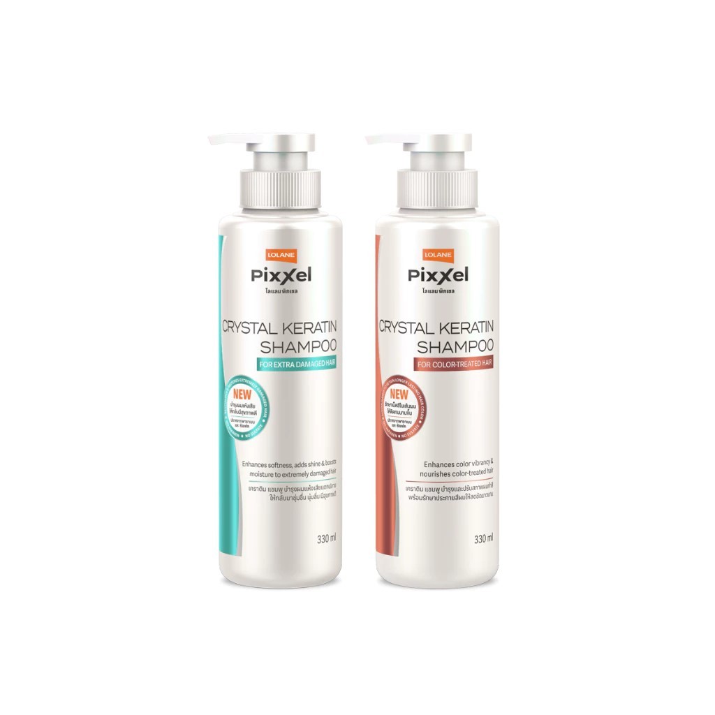 (ขวดหัวปั๊ม) Lolane Pixxel Crystal Keratin Shampoo โลแลน พิกเซล คริสตัล ...