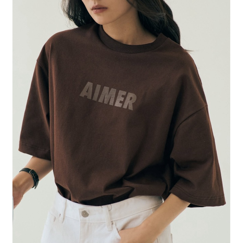 พร้อมส่ง 2เมษา : เสื้อ AIMER Mini Logo Dark Brown | Shopee Thailand