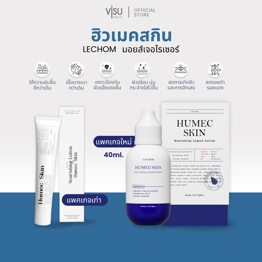 [ลด50%ในไลฟ์] (ส่งวันที่20) มอยซ์เจอไรเซอร์ humec skin ฮิวเมค สกิน 40ml ...