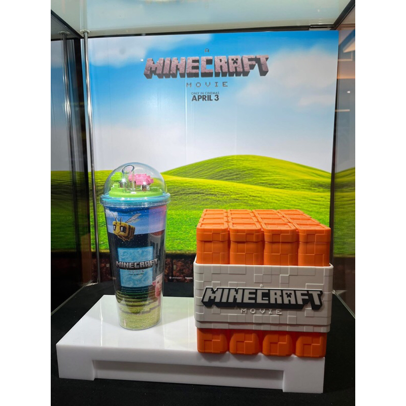 (ทักขอลด30%) ถังป๊อปคอร์น และ แก้วน้ำ A Minecraft Movie จาก Major ...