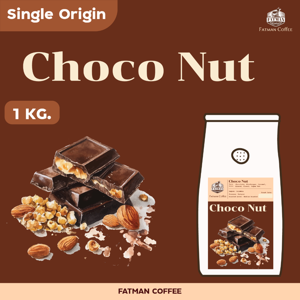 เมล็ดกาแฟเบลนคั่วกลาง Choco Nut (Colombia + Brazil) | Shopee Thailand