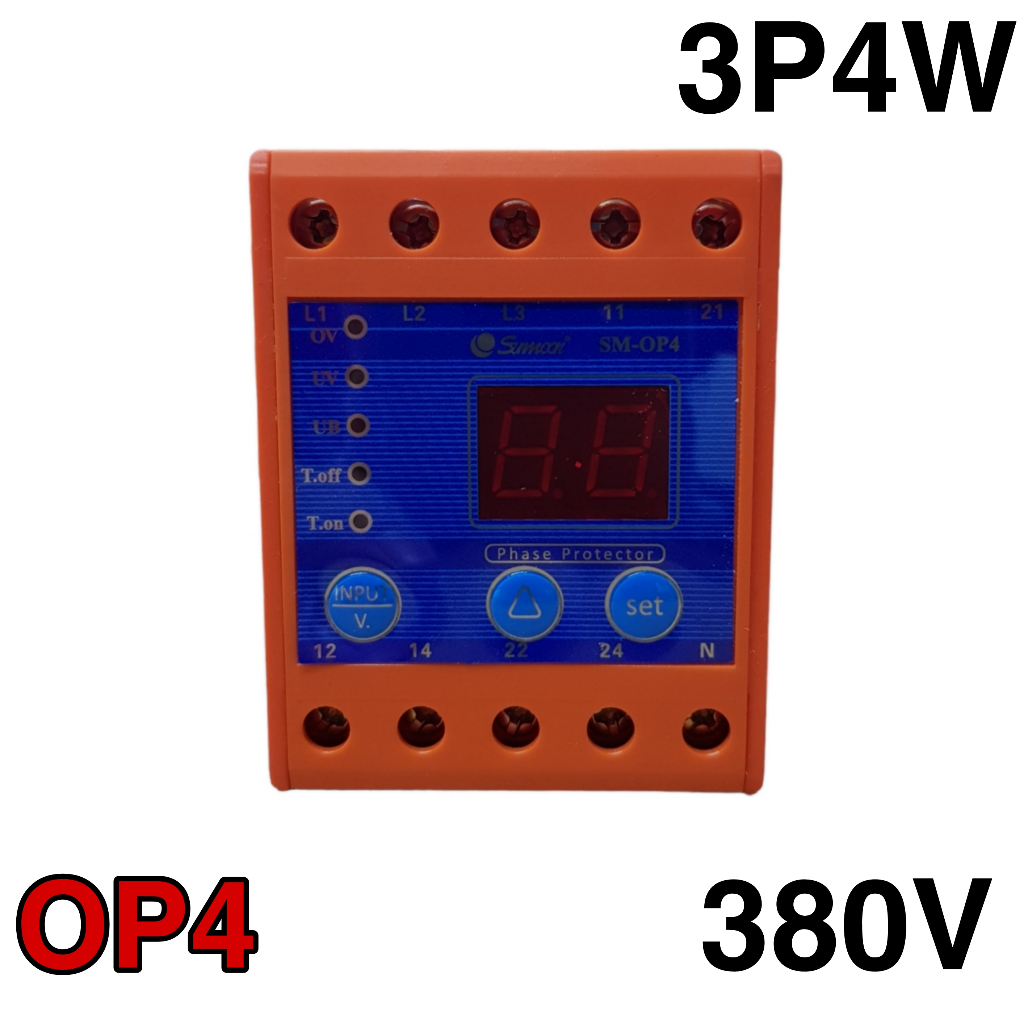 SM-OP4 Phase Protector W-OP4 380V 3P4W เฟสโพรเทคชั่น อุปกรณ์ป้องกันไฟ ...