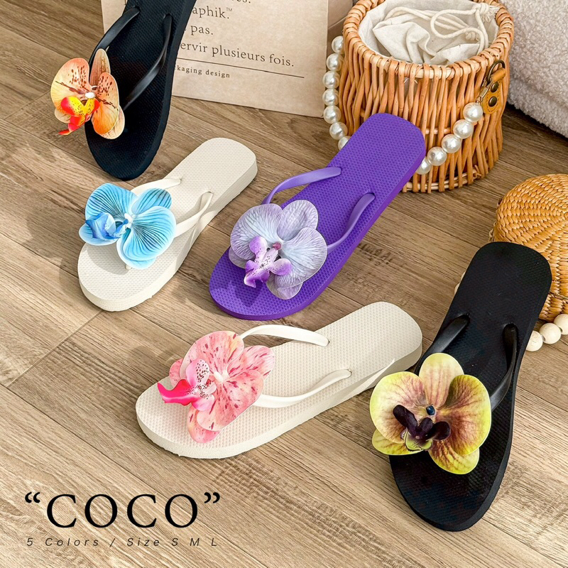 EVA.COCO รองเท้าแตะยางนิ่มดอกไม้ใหญ่ สวยสุดปังค่า | Shopee Thailand