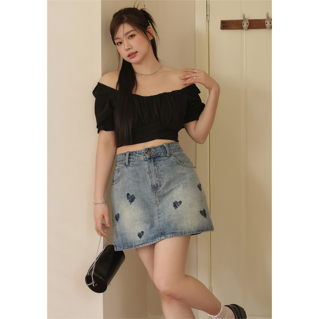 GHAOHES แฟชั่นกระโปรง กระโปรง เอวสูง กระโปรงสำหรับคนอ้วน กระโปรงเอวสูงสไตล์เกาหลี เกาหลียีนส์ ...