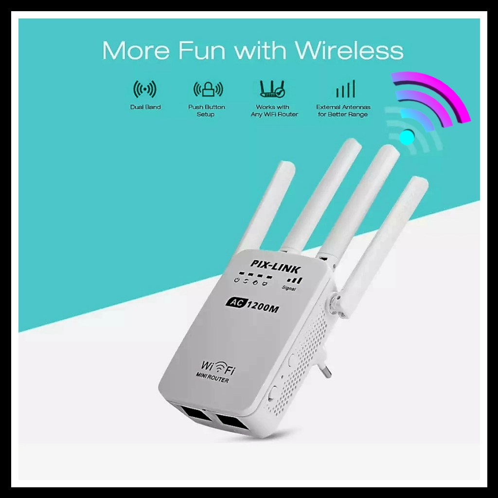 LV-AC05 MINI Router 2.4G 5GHz WiFi Signal Antenna Wifi Repeater 1200M AC Dual Band PIX-LINK ...
