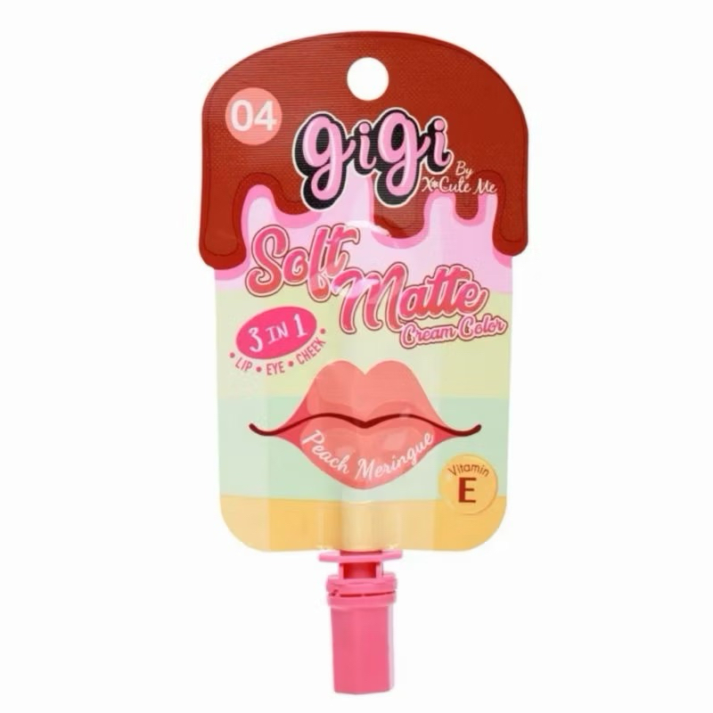 (04 สีพีช) X CUTE ME GI GI Soft Matt ลิปสติก จีจี้ซอฟท์ แมท ครีม 2 กรัม ...