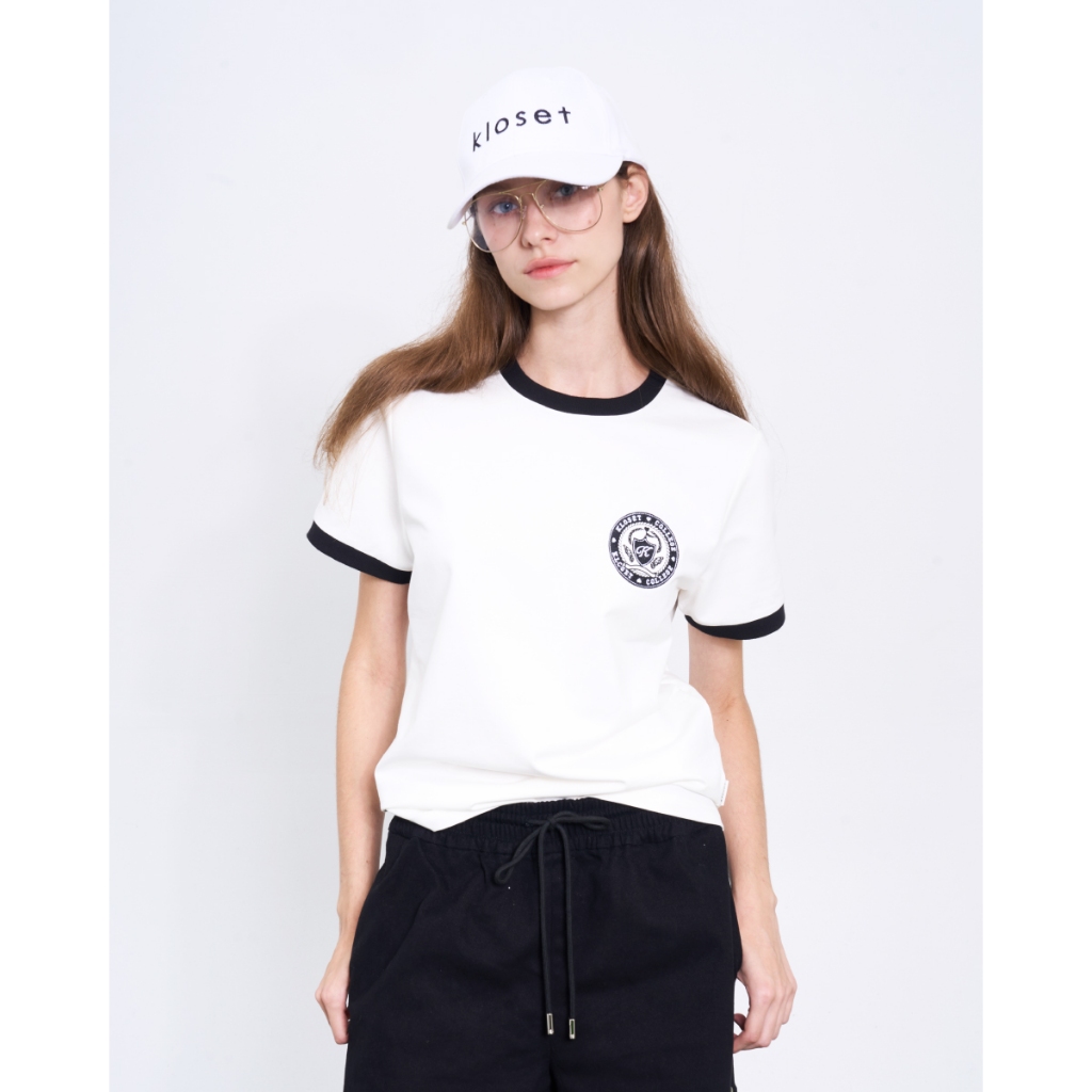 Kloset College Ringer T-Shirt LS2-24-T005-F เสื้อยืดผ้า Cotton 100% มอบ ...