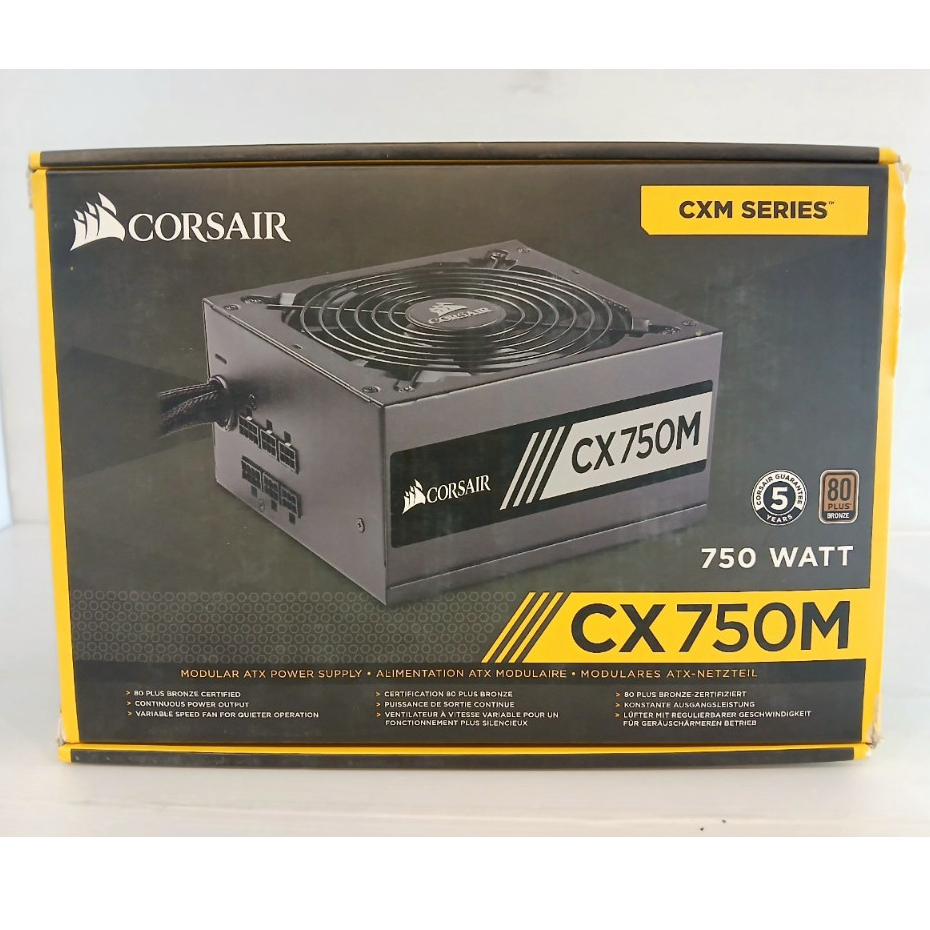 POWER SUPPLY (อุปกรณ์จ่ายไฟ) CORSAIR CX750M - 750W 80 PLUS BRONZE ...