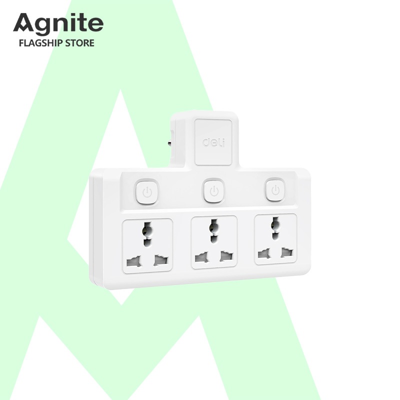 Agnite ปลั๊กไฟ กำลังไฟ 10A 2500W ปลั๊กแปลง อแดปเตอร์แบบสากล ทนความร้อน ...