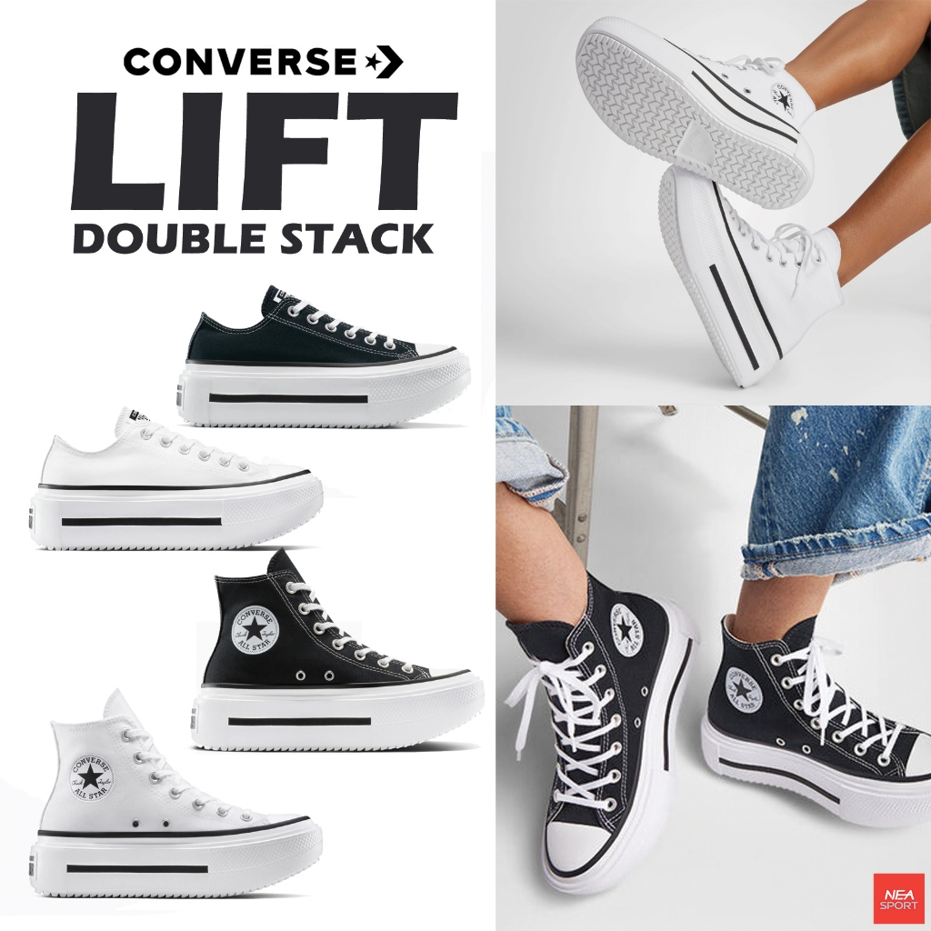 CONVERSE Lift Double Stack รองเท้า คอนเวิร์ส แท้ รุ่นใหม่ล่าสุด เสริม ...