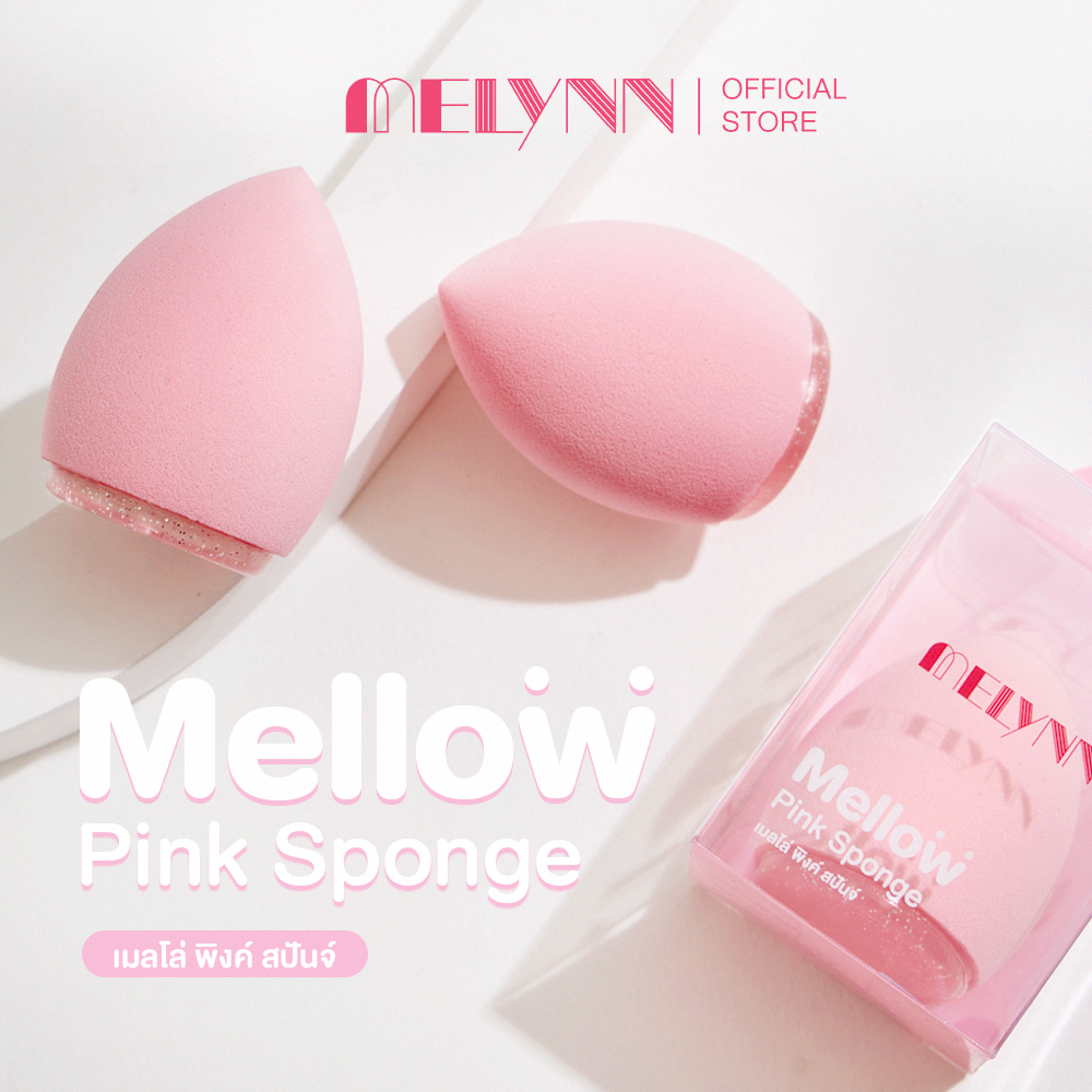 MELYNN - Mellow Pink Sponge ฟองน้ำแต่งหน้า | Shopee Thailand