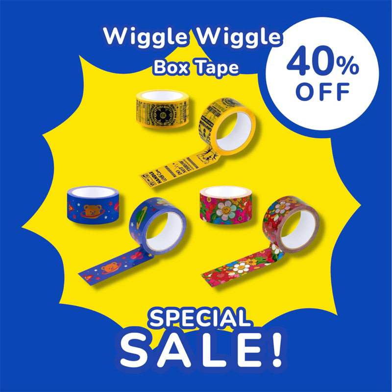 ขายดี Wiggle Wiggle Box Tape เทปปิดกล่อง สีสันสดใส เทปกาวเหนียว ติดแน่น ...