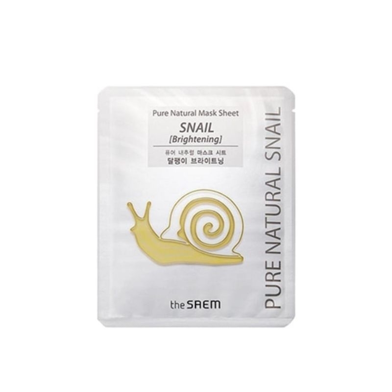 [ของแท้ 100%] THE SAEM Pure natural snail Brightening mask | Shopee ...