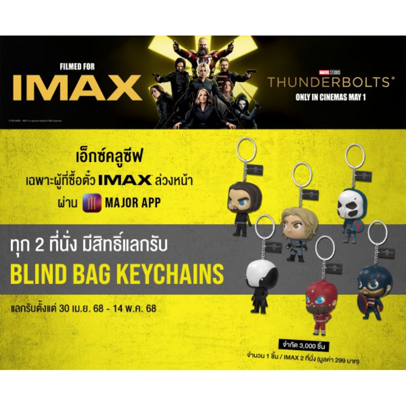 พวงกุญแจ Thunderbolts ธันเดอร์โบลต์ Major Cineplex ซองสุ่ม Blind Bag ...