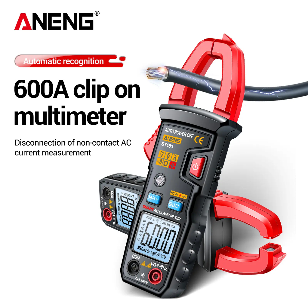 ST183 Clamp Meter สีแดง ดิจิตอลมัลติมิเตอร์ ″ANENG″ | Shopee Thailand