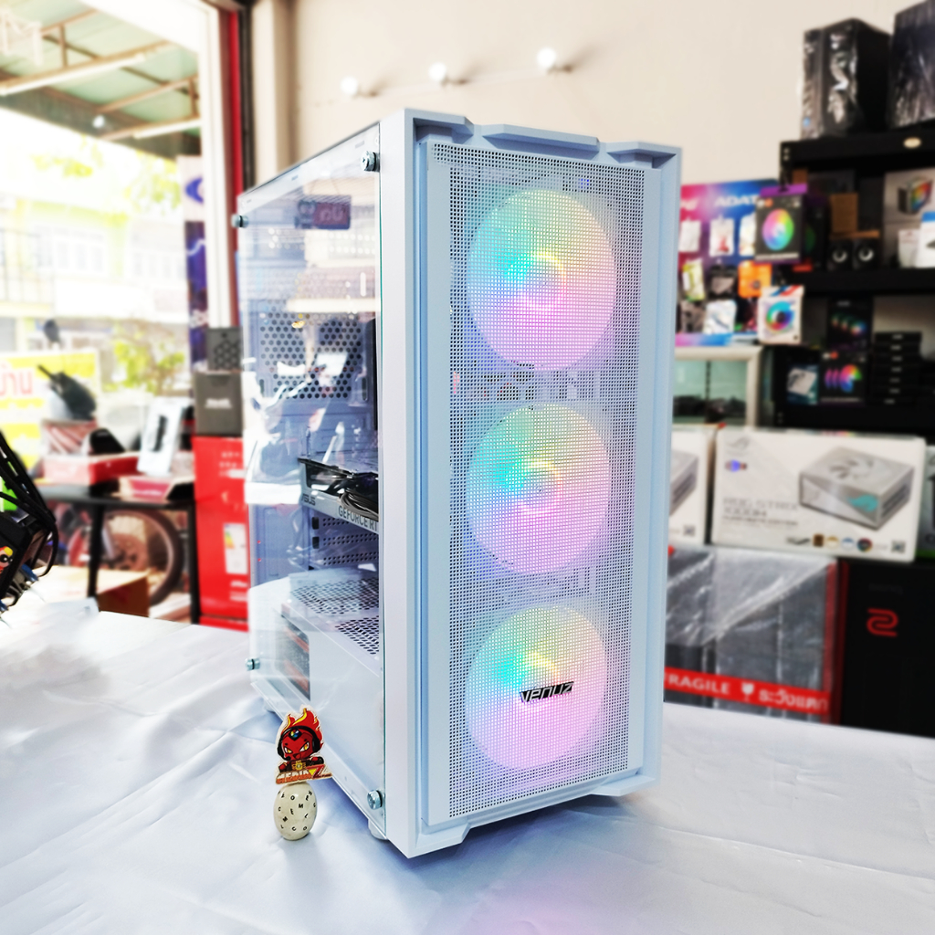 ส่งทันที เคส atx 2121GW สีขาว ฝากระจกนิรภัย หน้าตะแกรง สินค้าใหม่ Venuz ...