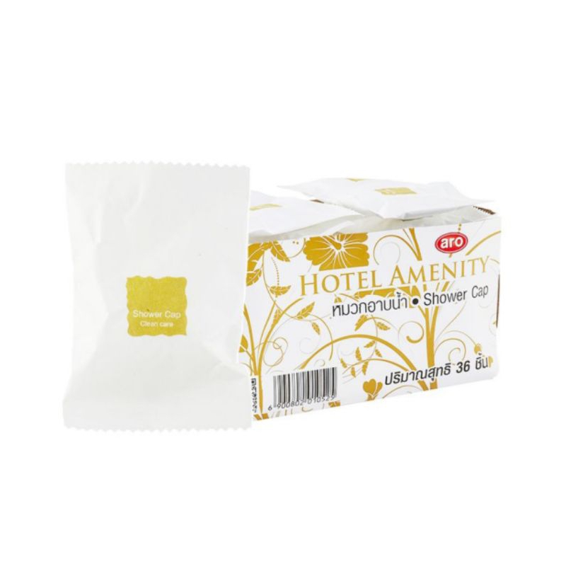 (แพ็คคู่) aro เอโร่ หมวกอาบน้ำ Shower Cap กล่องสีทอง สีเงิน แพ็ค 36 ...