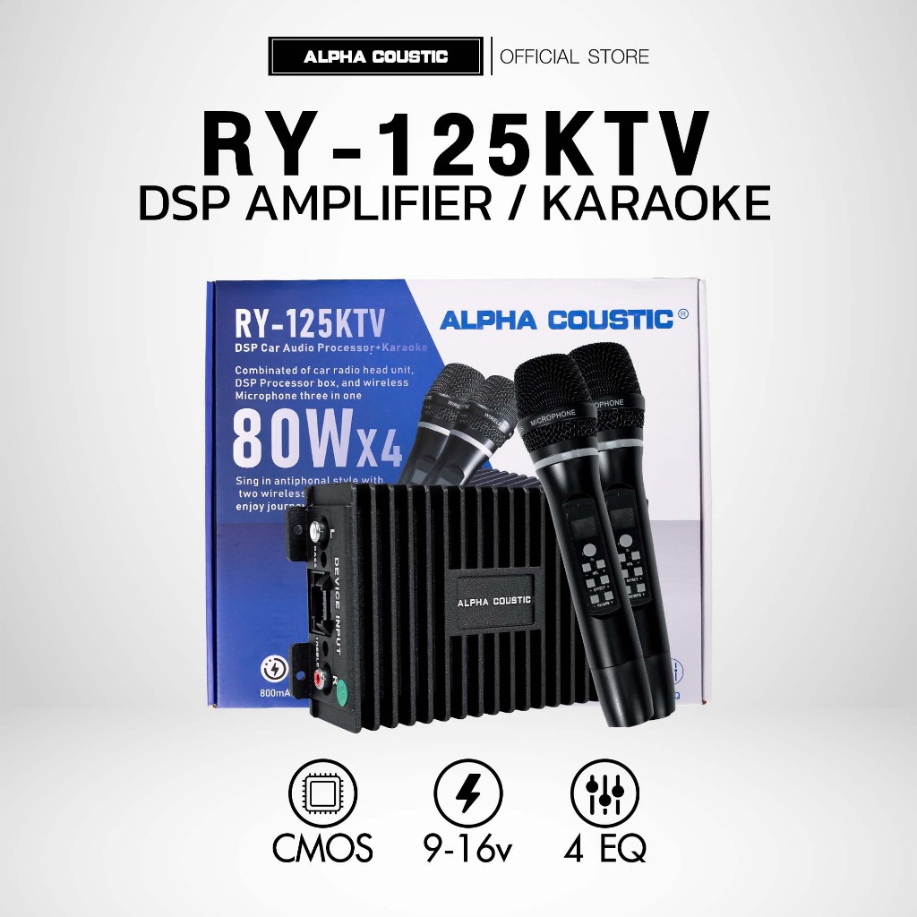 ไมค์ลอย คาราโอเกะ พร้อม แอมป์ DSP RY-125KTV ยี่ห้อ Alpha Coustic | Shopee Thailand