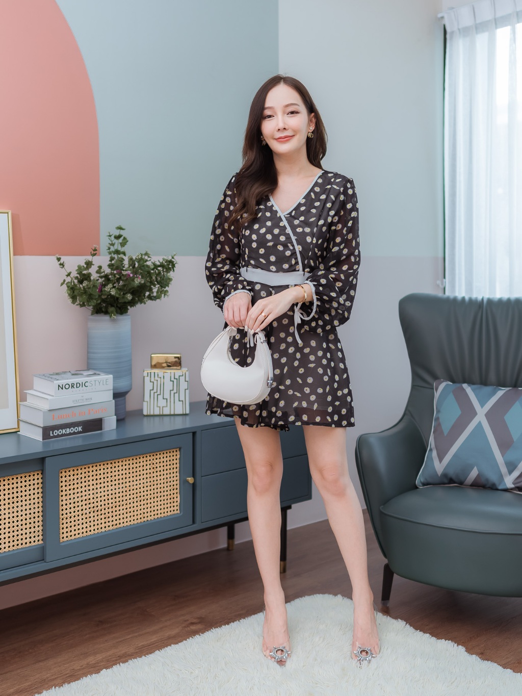 Mamong ชุดให้นม A263 จั๊มสูทขาสั้นแต่งริบบิ้นผูกแขน | Shopee Thailand