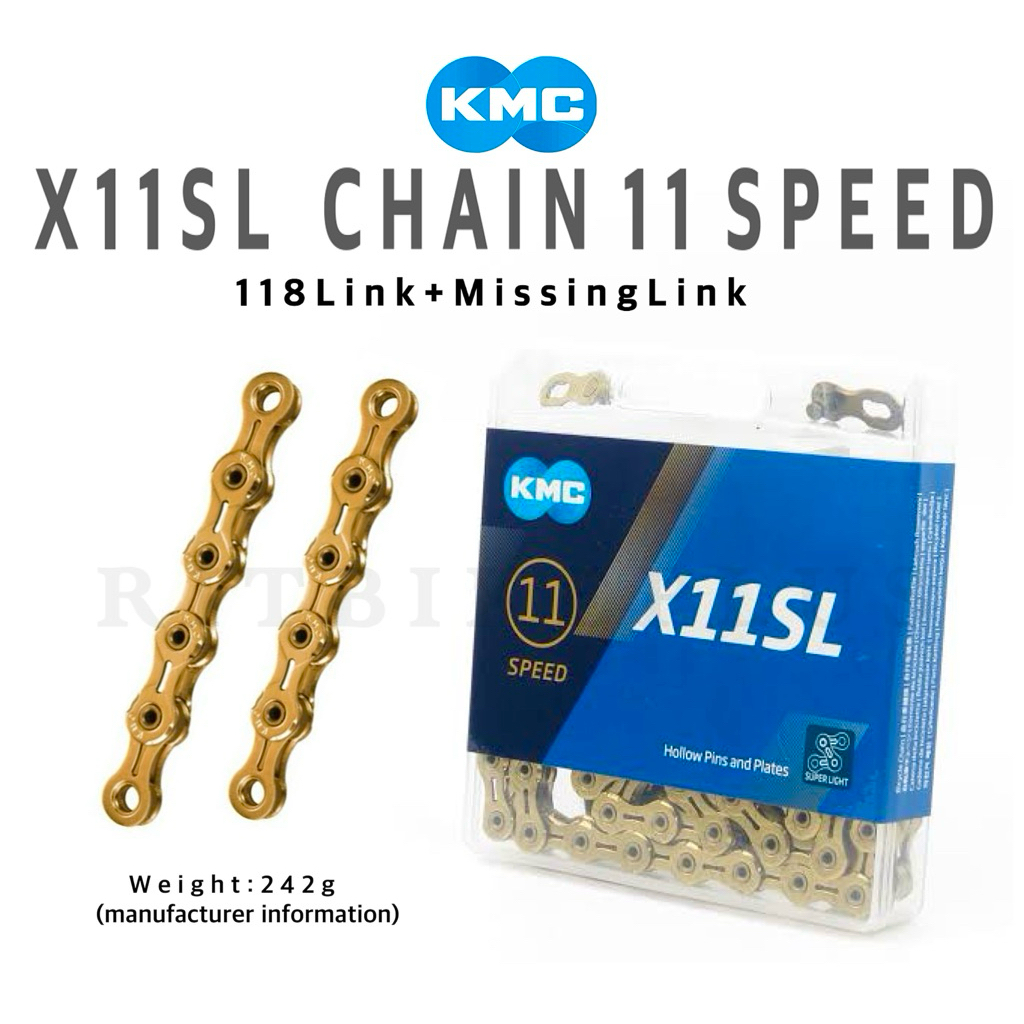 (โค๊ดส่วนลด) โซ่จักรยาน KMC รุ่น X11SL 11-speed ยาว 118 ข้อ Ti-N | gold สีทอง สินค้าบริษัท ...