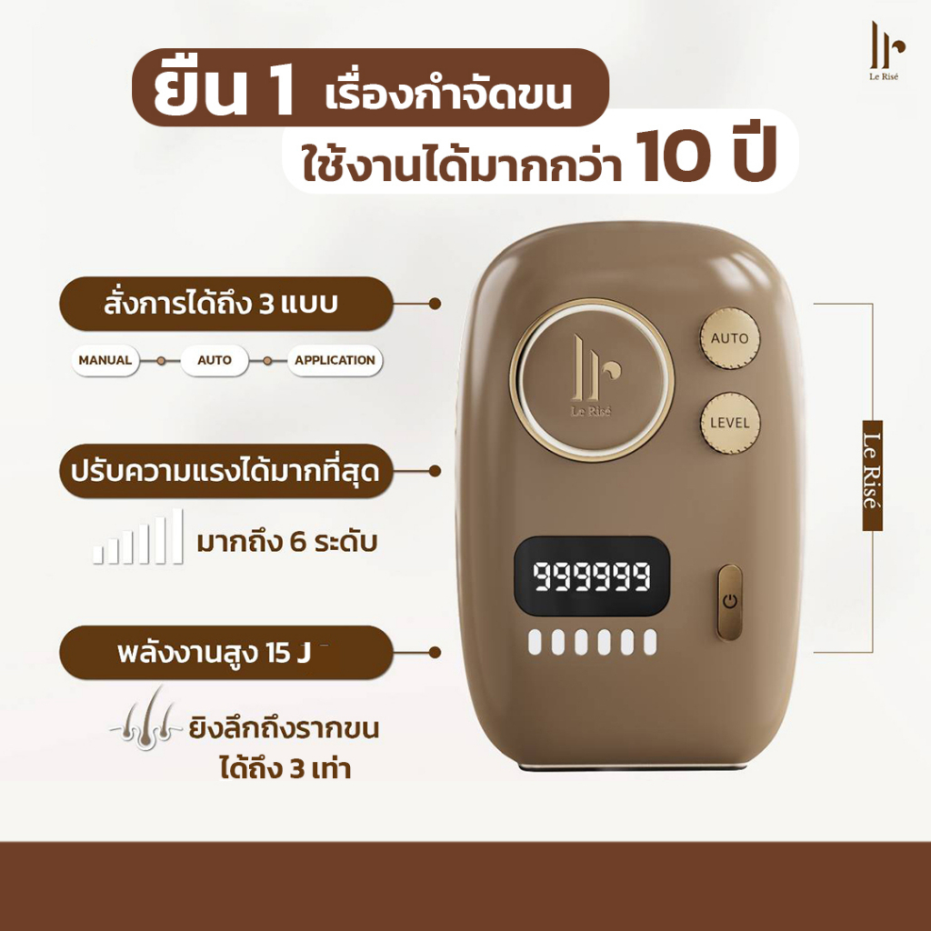 Le Rise IPL Laser เครื่องกำจัดขน & เลเซอร์หน้าใส 999,999Shot เลอริเซ่ ...