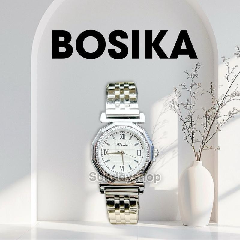 (BK4) นาฬิกาข้อมือ BOSIKA หน้าปัดตาราง ข้อต่อสายสวย หลักโรมัน | Shopee ...