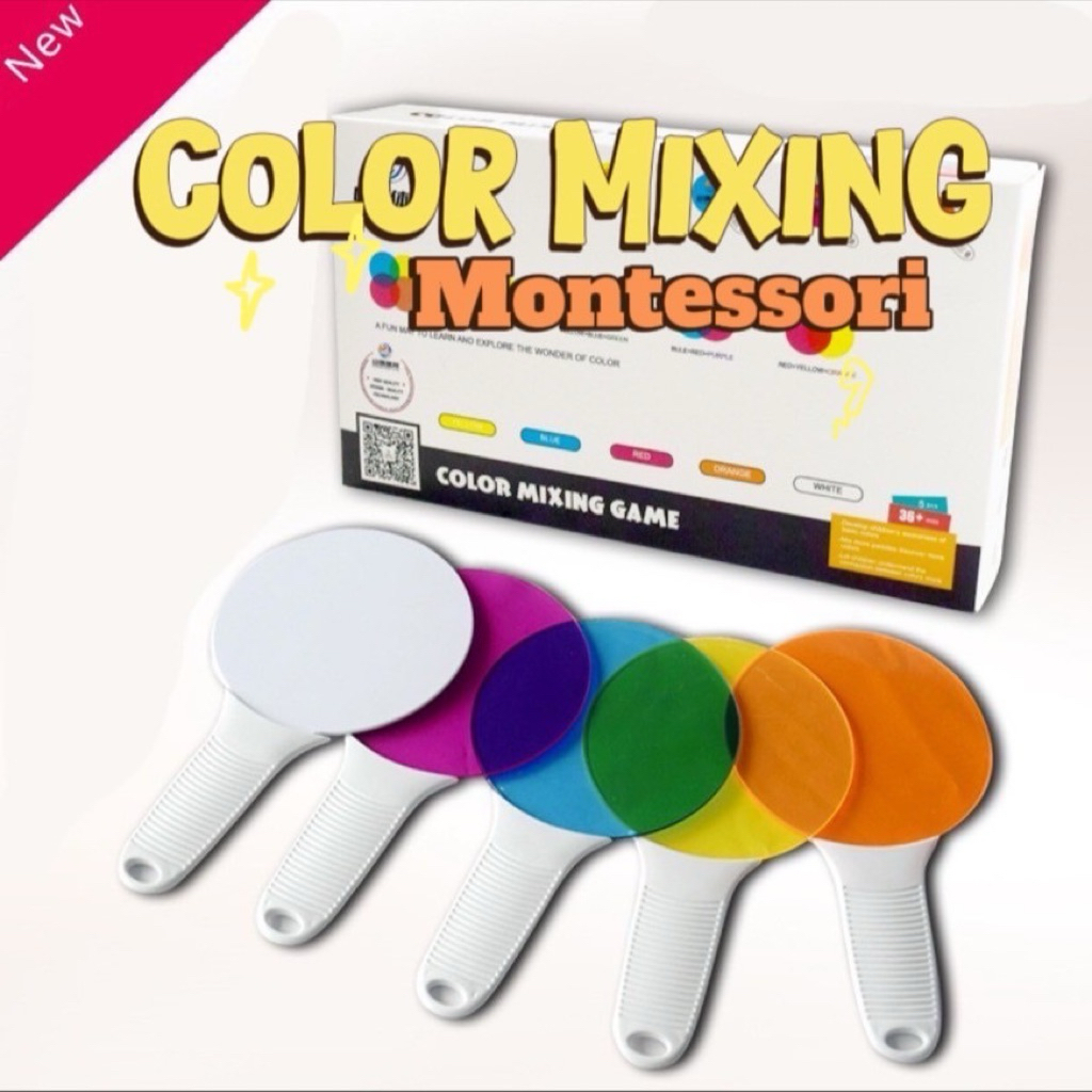 บอร์ดกรองแสง 🌈 Color mixing game Montessori เซ็ท 5 ชิ้น สื่อการสอนผสมสี ...