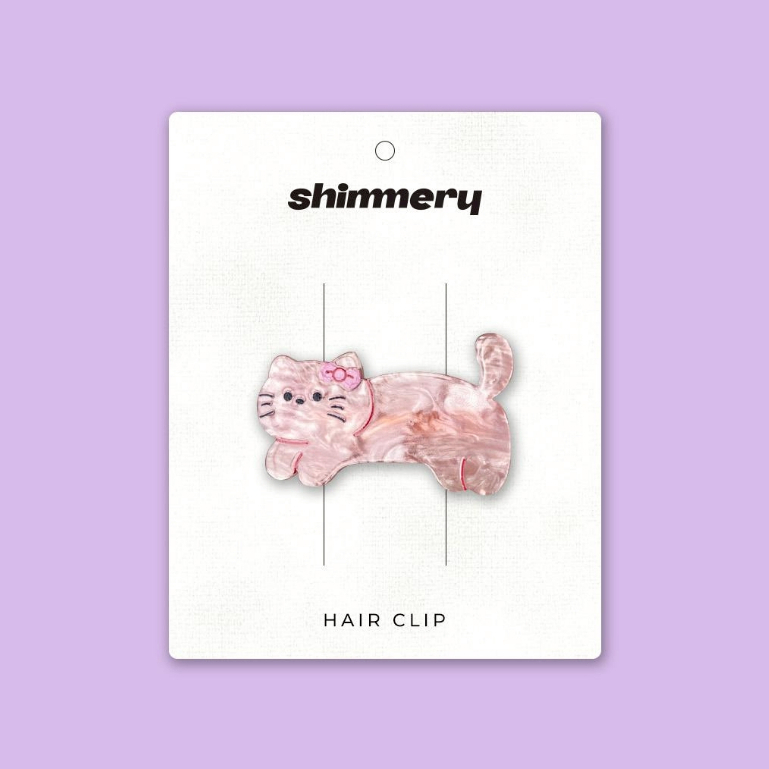 💖 กิ๊บติดผม Cat Pink 😻 Hair Clip Cat Pink - SC001 | Shopee Thailand