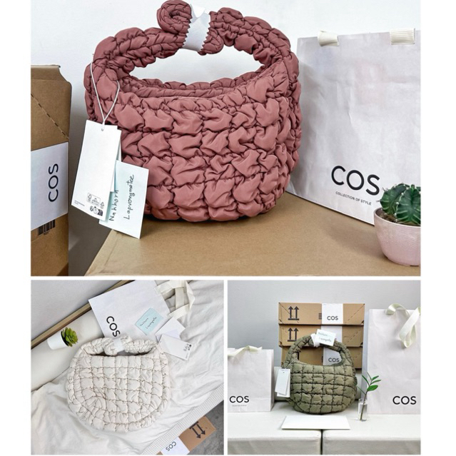พร้อมส่ง New COS quilted mini bag สีชมพู Pink Maroccan ขาว เขียว ดำ ของ ...