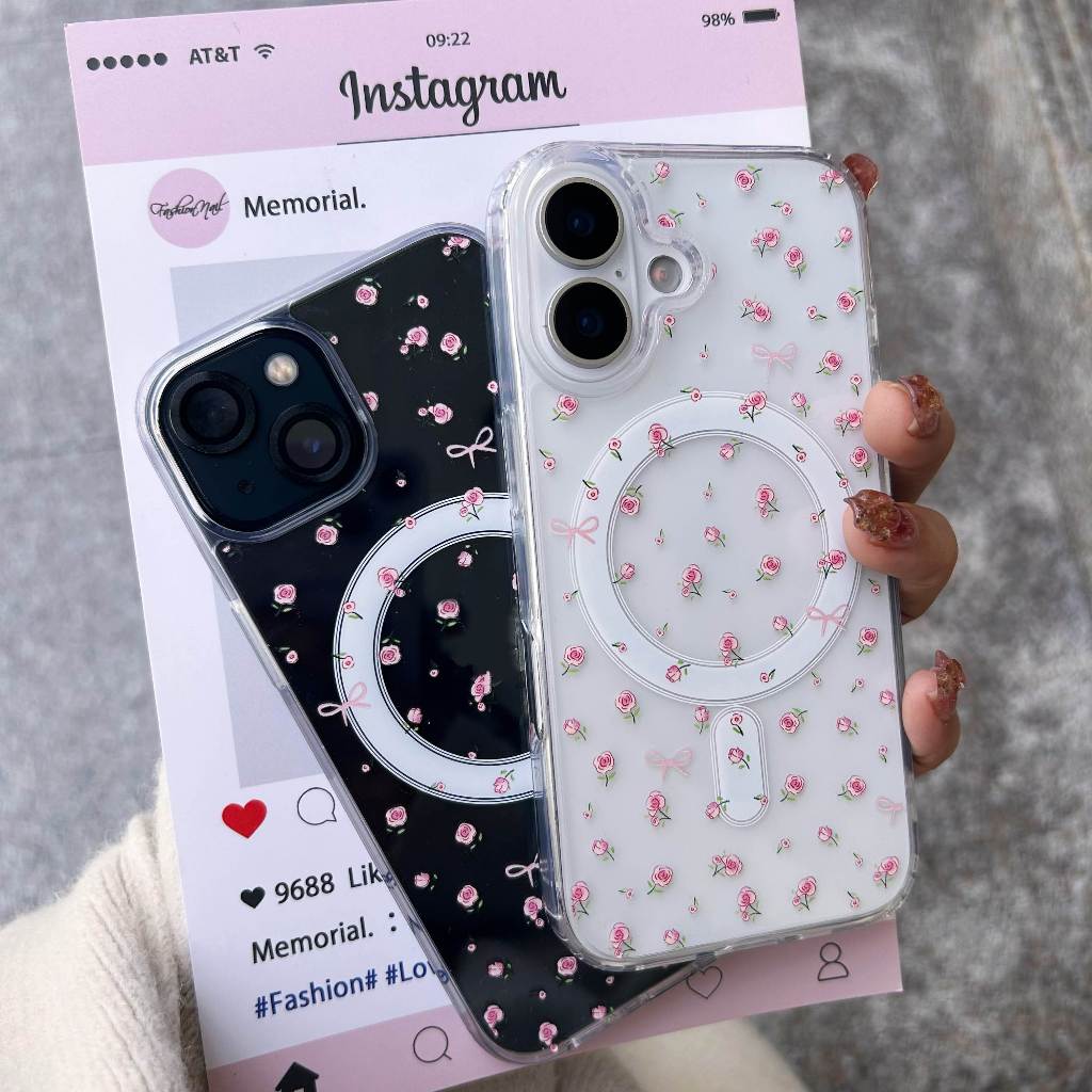 สำหรับ ไอโฟน เคสใสชาร์จได้ ดอกไม้ รุ่น I11 PROMAX 12 PROMAX 13 PROMAX ...