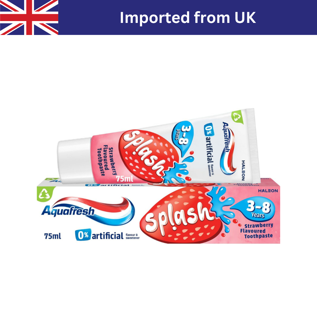 ยาสีฟันเด็ก Aquafresh Splash Strawberry Flavour Kids Toothpaste 3-8 ...