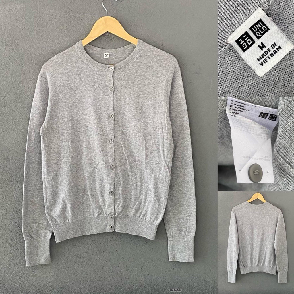 เสื้อกันหนาวแขนยาว UNIQLO แบรนด์ญี่ปุ่นมือสอง วินเทจ สเวตเตอร์ คาร์ดิแกน gu muji minimal ...