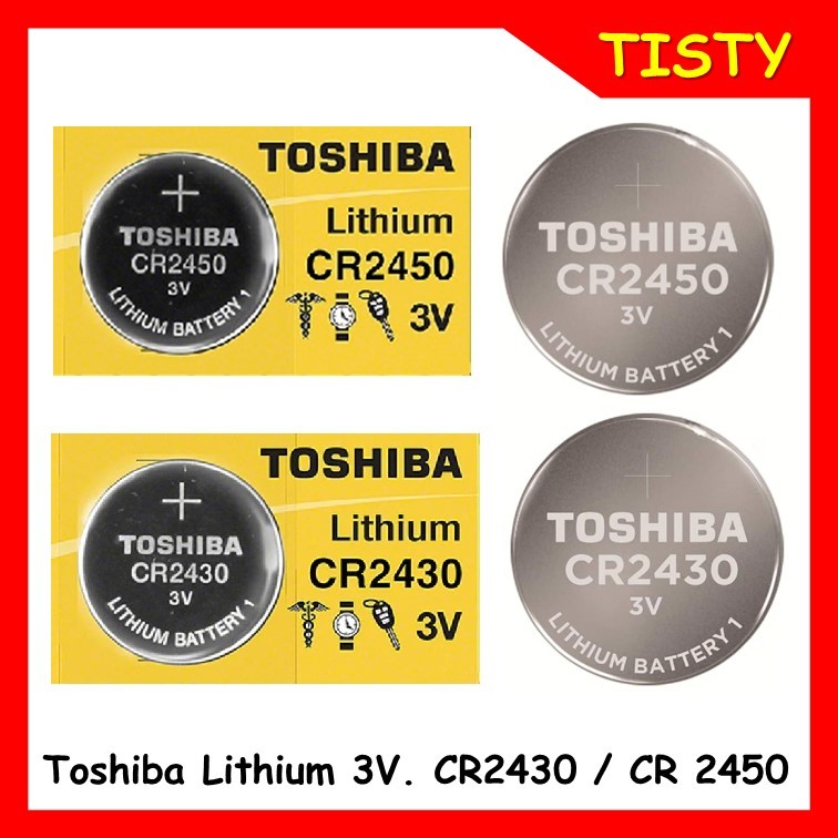แท้ 100% Toshiba CR2430, CR2450 Lithium Coin Battery ถ่านกระดุม 3V. ราคาขายต่อ 1 ก้อน | Shopee ...