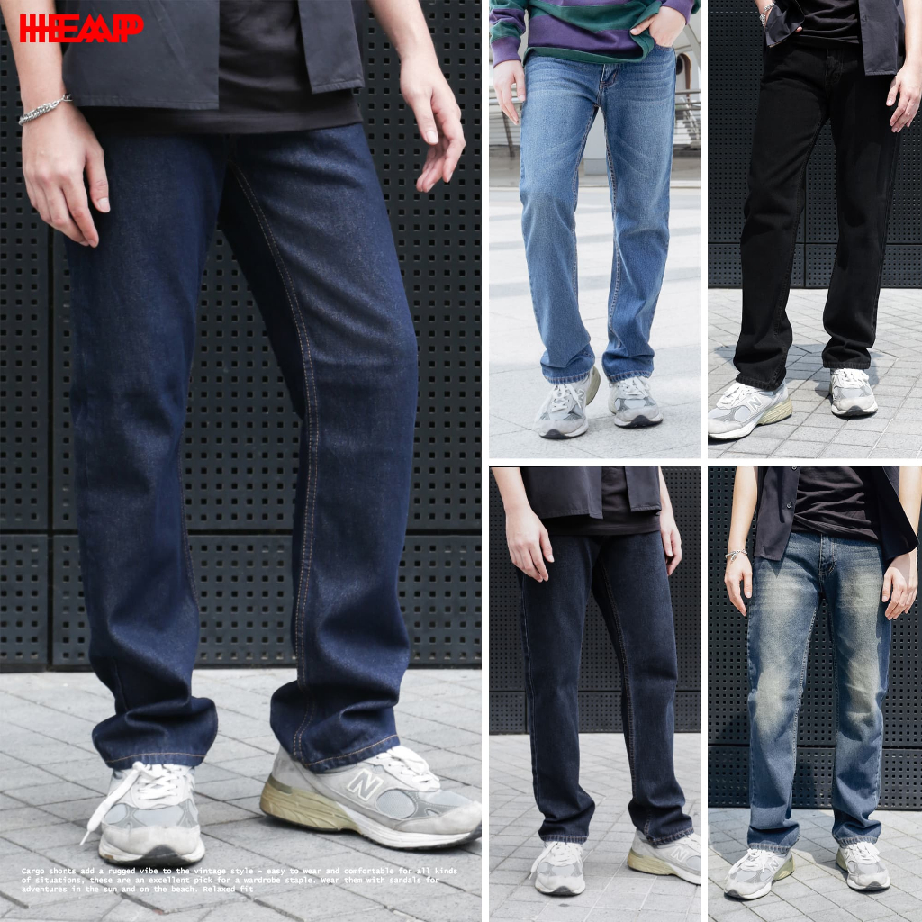 HEAP กางเกงยีนส์ ทรงกระบอกตรง HP501-505 (Regular Fit) | Shopee Thailand