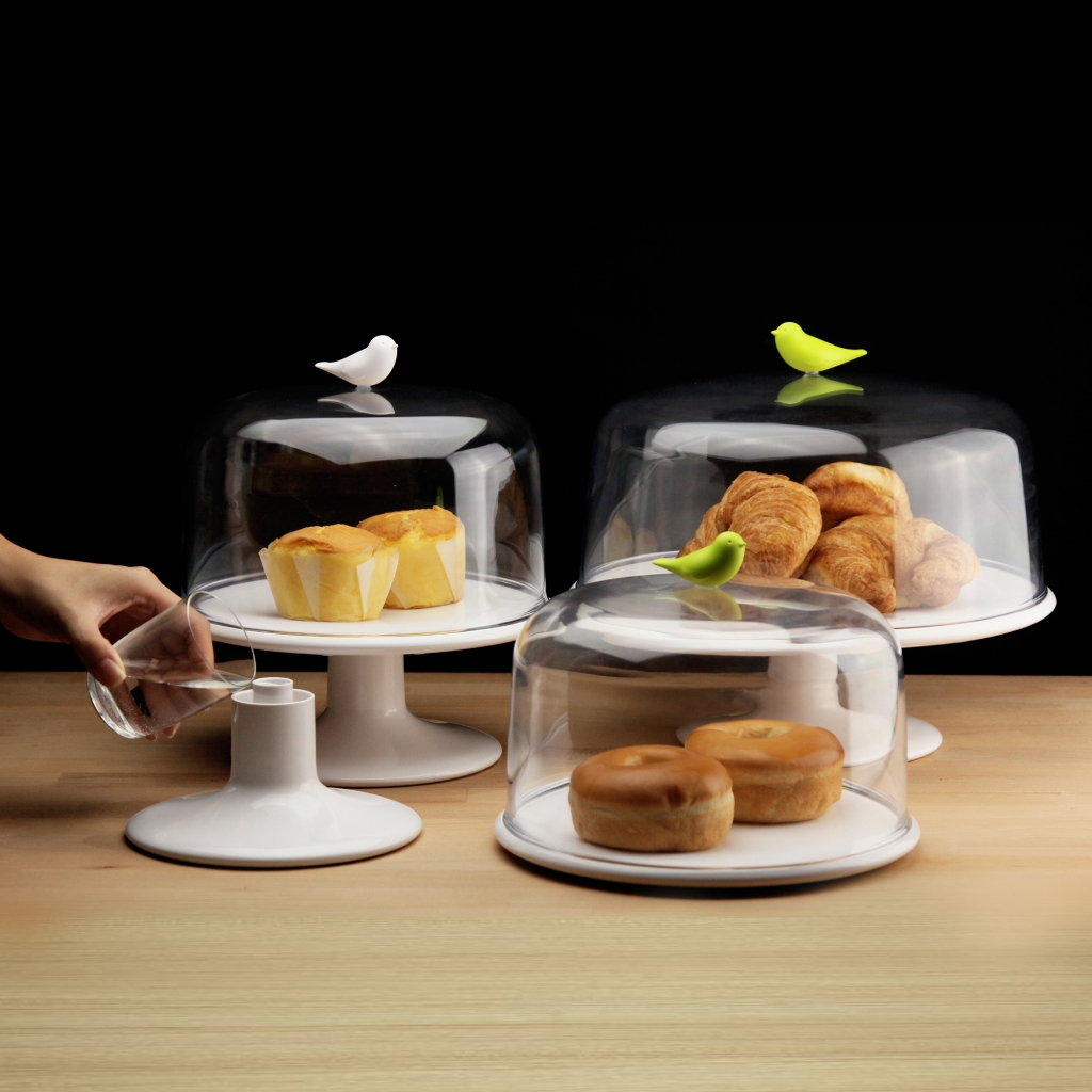 Sweet Tweet M Cake Tray ถาดใส่ขนมเค้ก พร้อมฝาครอบ ดีไซน์ นกน้อย กันมด ...