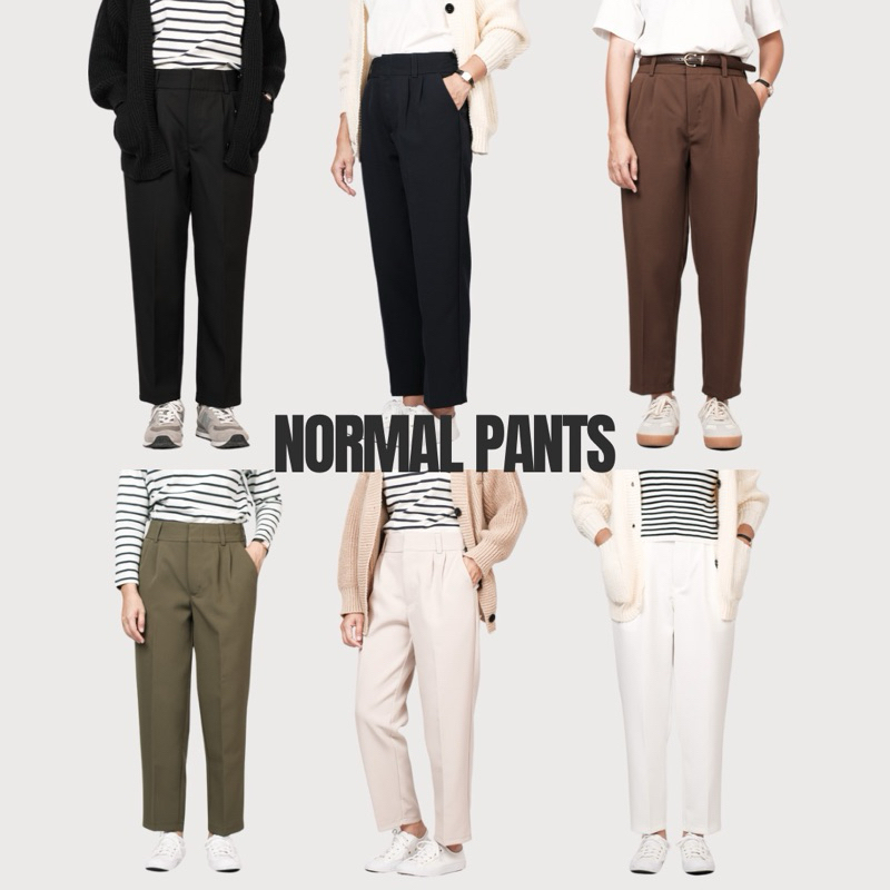 Normal Pants กางเกงขาสอบ เอวสูง ซิปหน้า | Shopee Thailand