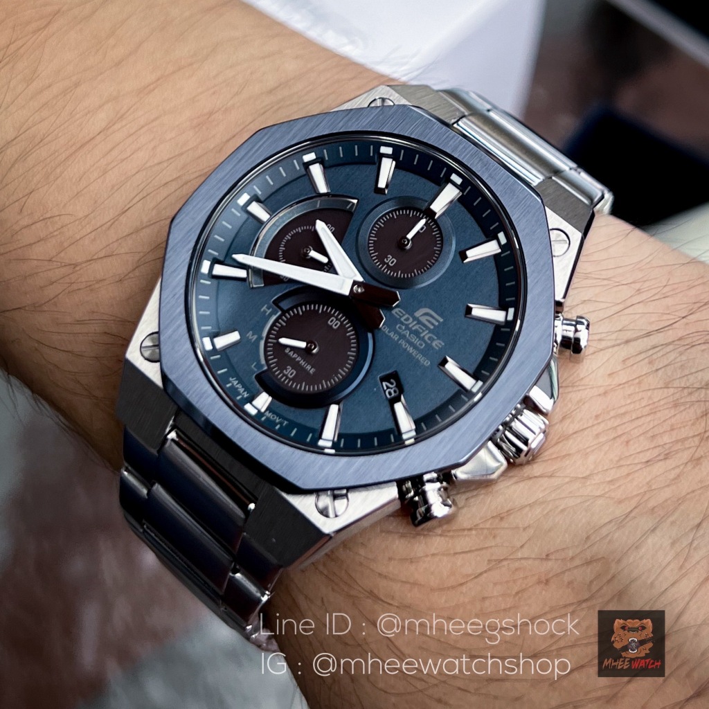 Casio Edifice Blue Ultra Thin Sapphire Crystal ของแท้ ประกันศูนย์ ...