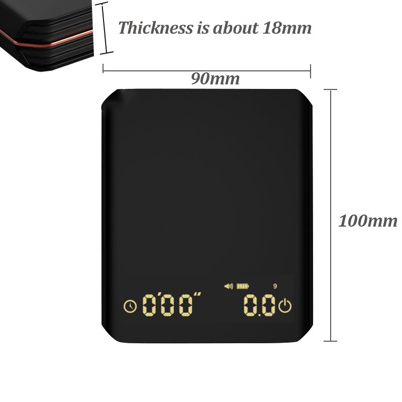 2kg/0.1g เครื่องชั่งน้ำหนักอาหาร เครื่องชั่งกาแฟ Coffee Timer Units with Tare Function ...