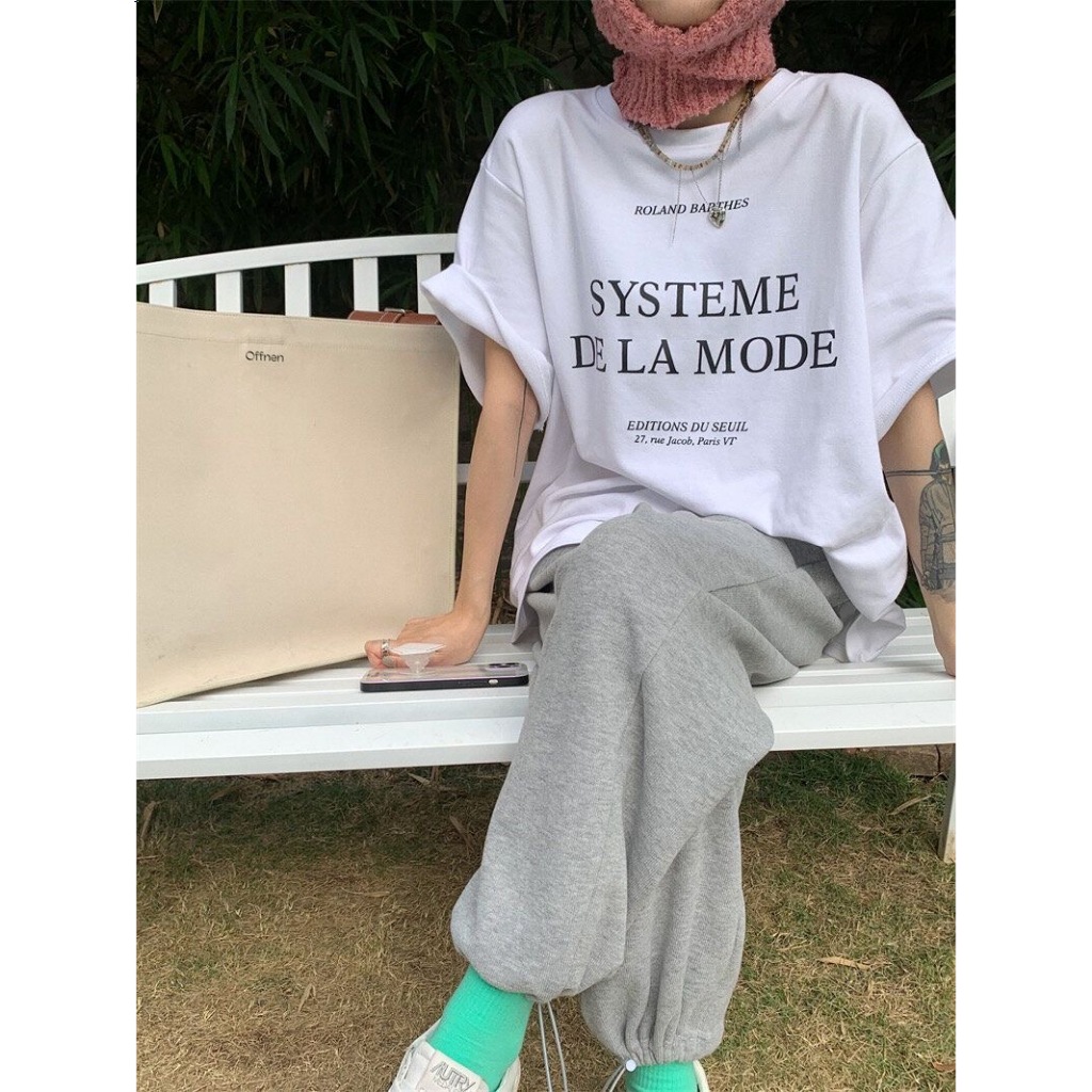 ผ้าฝ้าย 100% ฤดูร้อนใหม่เสื้อยืดแขนสั้นในเวอร์ชั่นเกาหลีหลวม Slacky ...