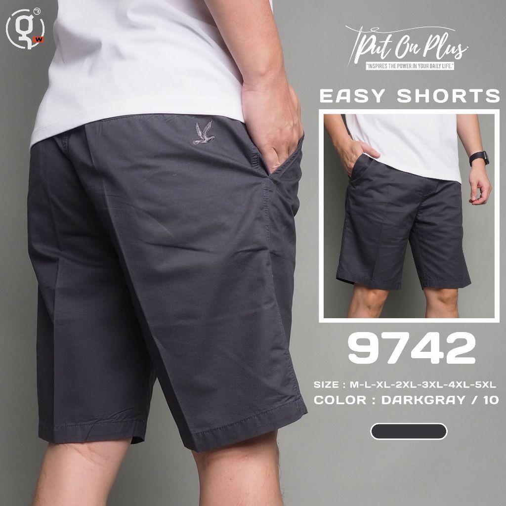 GOODWIN - 9742 EASY SHORTS กางเกงขาสั้นเอวยืด ผ้าคอตต้อน | Shopee Thailand