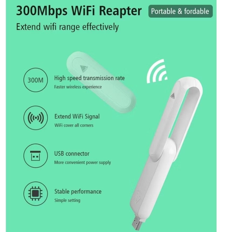 USB WiFi Repeater 300Mbps High Gain External Omni Directional Antennas ...