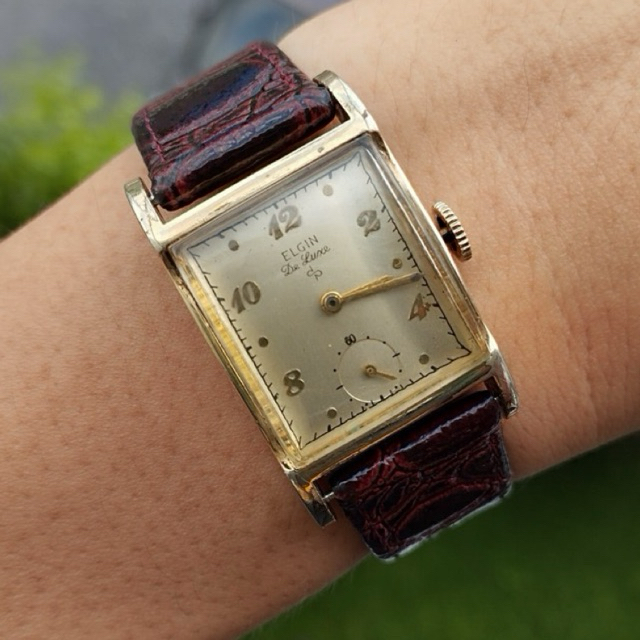 Elgin de luxe tank 10KGF ไขลานวินเทจ มือสองแท้ 💯 สภาพดีมาก | Shopee ...