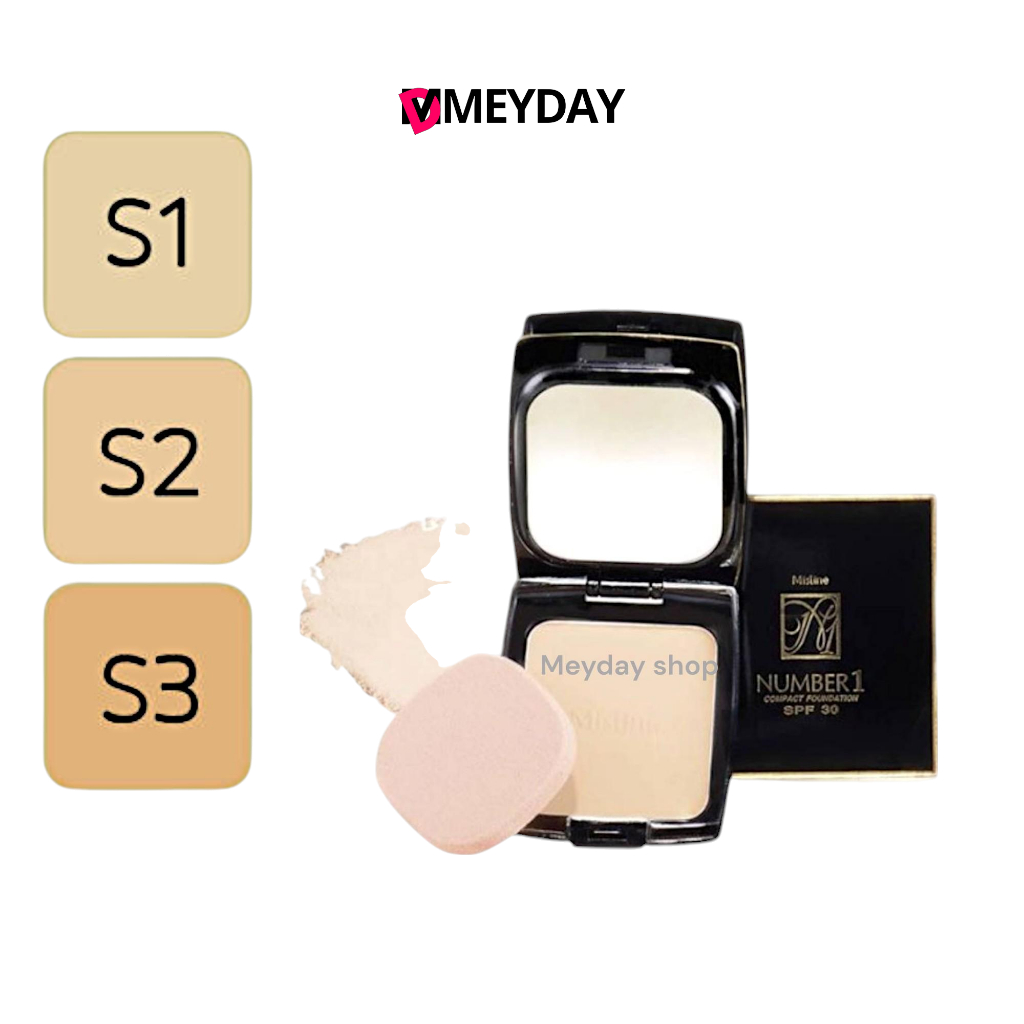Mistine Number 1 Compact Foundation SPF 30 แป้งผสมครีมรองพื้น มิสทิน นัมเบอร์วัน คอมแพ็ค ฟาวน์ ...