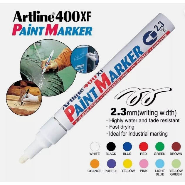 Artline EK-400 ปากกาเพ้นท์ Paint Marker อาร์ทไลน์ สีน้ำมัน หัวกลม 2.3mm ...